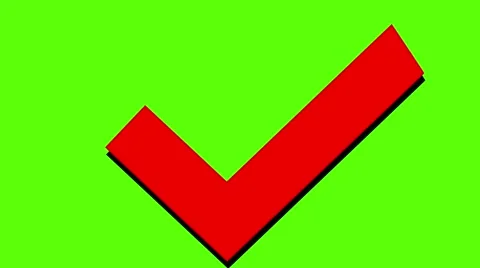 Tick animation green screen chroma key w... | Stock Video | Pond5