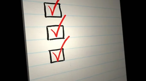Tick the boxes. Check list animation, re... | Stock Video | Pond5