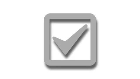 Tick mark icon animation inside a square... | Stock Video | Pond5