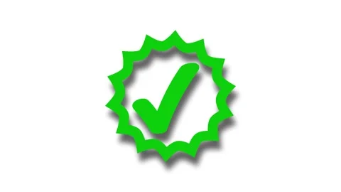 Tick mark icon star brust symbol animati... | Stock Video | Pond5