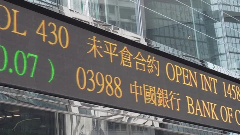 Ticker tape of the Stock Exchange of Hon... | Stock Video | Pond5