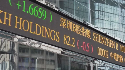Ticker tape of the Stock Exchange of Hon... | Stock Video | Pond5