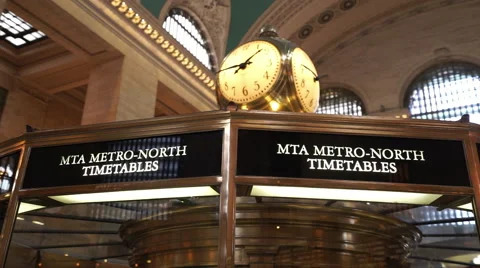 Ticket counter and clock at Grand Centra... | Stock Video | Pond5
