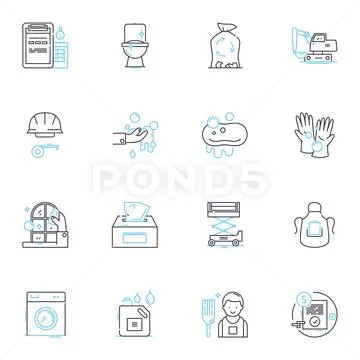 Tidying up linear icons set. Declutter, Organize, Simplify, Minimalism ...