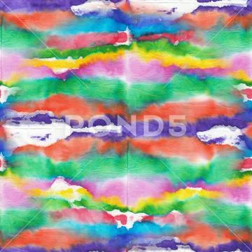 Tie and Dye Seamless. Ethnic Texture. Psychedelic Floral Borders ...