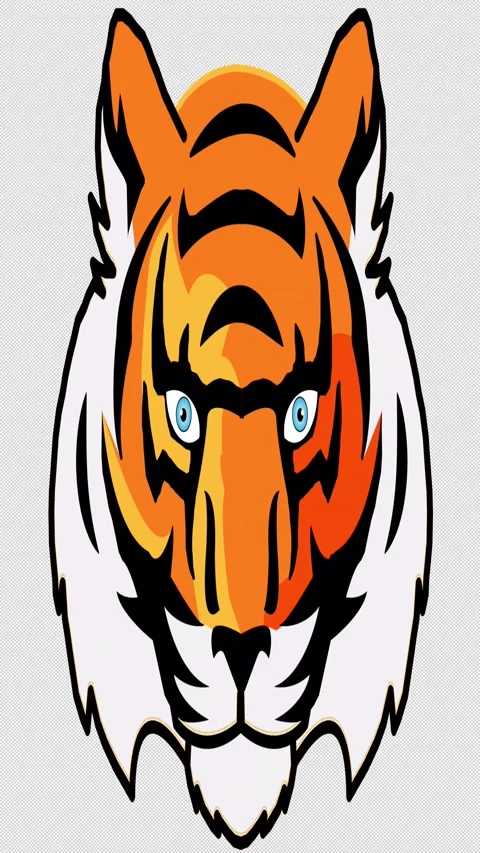 Tiger head animation in an alpha channel... | Stock Video | Pond5