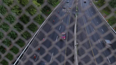 A tight shot of cars driving on a freewa... | Stock Video | Pond5