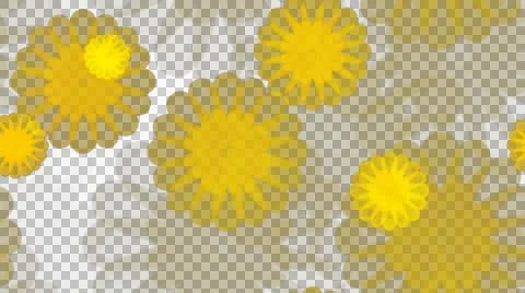tileable yellow flower overlay with alph... | Stock Video | Pond5