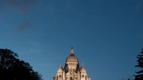 Tilt Down From Blue Hour Sky Reveal Ligh... | Stock Video | Pond5