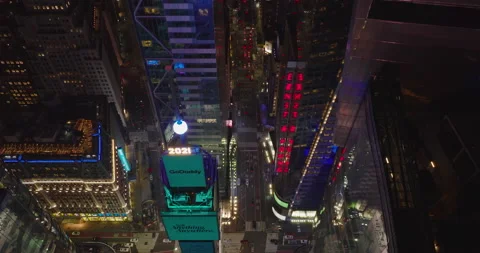 Tilt down shot of buildings around Times... | Stock Video | Pond5