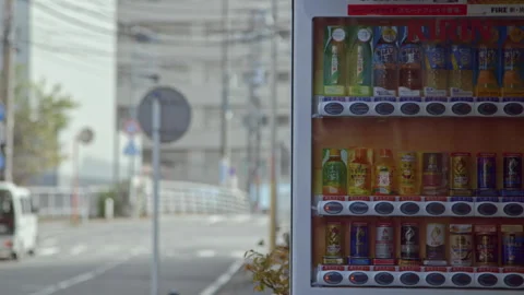 Tilt down shot of vending machine full o... | Stock Video | Pond5