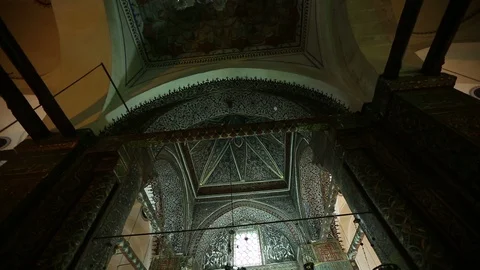Tilt down to the tomb of Rumi inside the... | Stock Video | Pond5