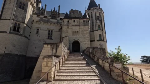 tilt up entry ramp reveals Gothic archit... | Stock Video | Pond5