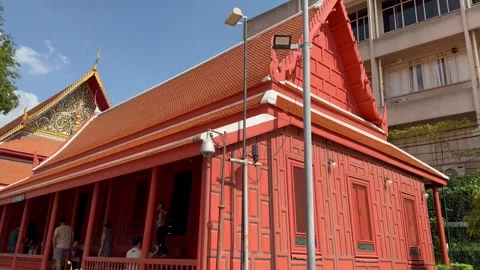 Tilt up shot of "Red Palace" located in ... | Stock Video | Pond5