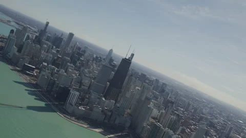 Tilted Aerial View of the Chicago Skylin... | Stock Video | Pond5