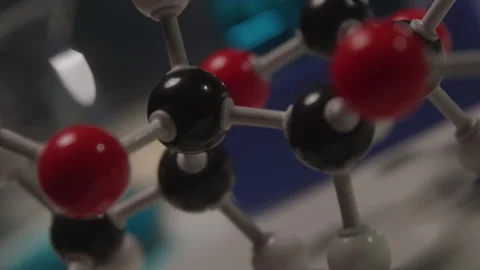 Tilted Close-up View of Molecule Model o... | Stock Video | Pond5