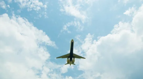Tilting Up to Airliner Vertical Overhead... | Stock Video | Pond5