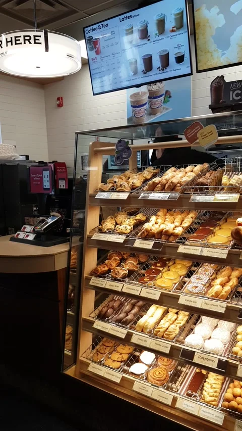 Tim Hortons Service Counter and Display | Stock Video | Pond5