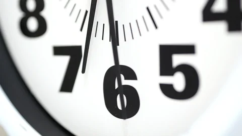 The Time On The Clock Six. Clock With Th... | Stock Video | Pond5