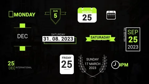 Time & Date Titles ~ After Effects Project #250231196