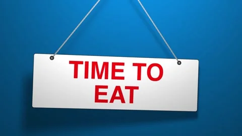 Time to Eat Hanging Sign 3D Animation | Stock Video | Pond5