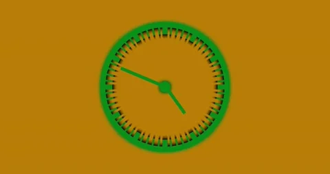 Time lapse 2d clock animated. first spin... | Stock Video | Pond5