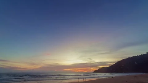 .Time lapse amazing sunset, clouds float... | Stock Video | Pond5