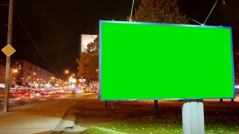 Time Lapse. A Billboard with a Green Scr... | Stock Video | Pond5