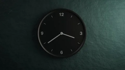 Time-lapse of black wall Clock Daytime t... | Stock Video | Pond5