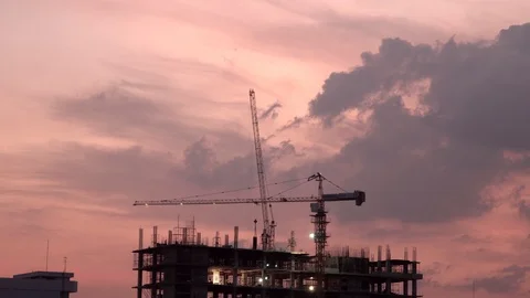 Time lapse of building construction site... | Stock Video | Pond5