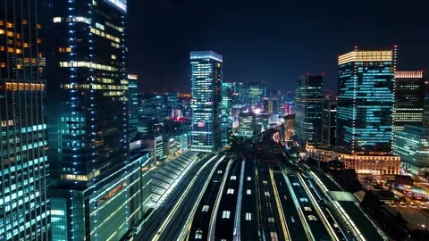 Time-lapse of a busy train station rail ... | Stock Video | Pond5