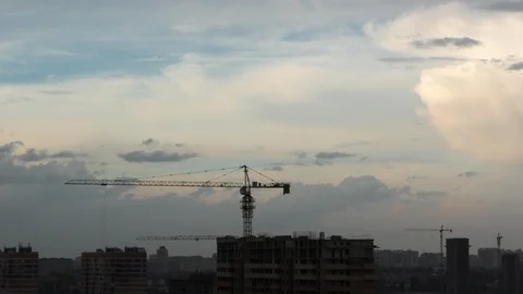 Time lapse of construction at sunset wit... | Stock Video | Pond5