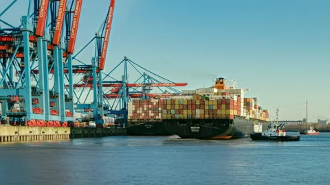 Time Lapse of Container ship loading and... | Stock Video | Pond5