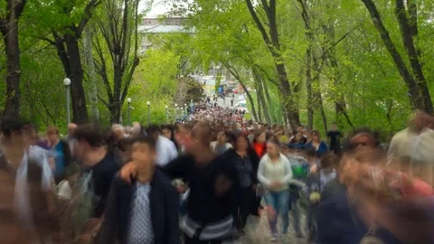 Time lapse of crowd of people walking at... | Stock Video | Pond5
