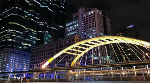 Time lapse crowd walking at skywalk on t... | Stock Video | Pond5