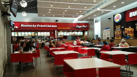 Time lapse in fast food KFC, Burger King... | Stock Video | Pond5