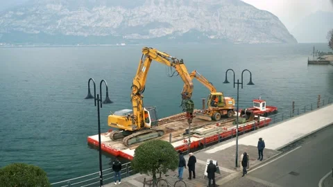 Time lapse floating construction site, b... | Stock Video | Pond5