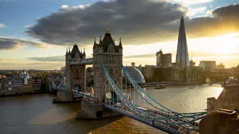 time lapse London skyline with illuminat... | Stock Video | Pond5