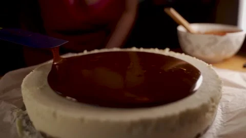 Time lapse of a melted dark chocolate ev... | Stock Video | Pond5