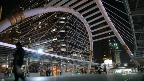 Time lapse of Night Scene in Central Bus... | Stock Video | Pond5