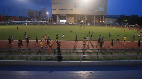 Time lapse of people running on running ... | Stock Video | Pond5