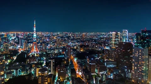 Time-lapse of Tokyo at night in japan. T... | Stock Video | Pond5
