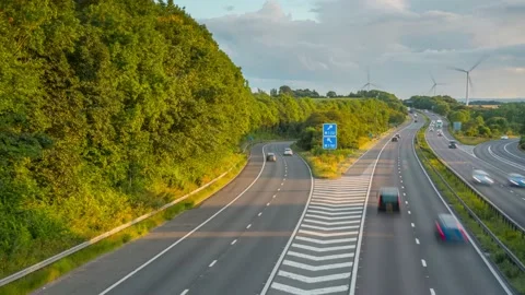 Time lapse of traffic on junction of M18... | Stock Video | Pond5