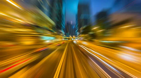 Time Lapse Tram Fast Speed Movement In C... | Stock Video | Pond5