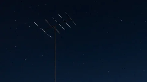 Time lapse, tv antenna and beautiful nig... | Stock Video | Pond5