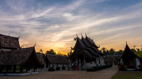 Time lapse -Twilight at Wat Ton Kain, Ol... | Stock Video | Pond5