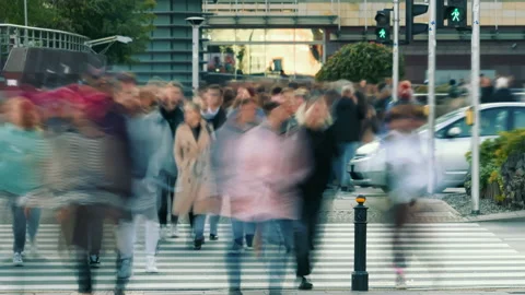 Time-lapse unrecognizable people crowd c... | Stock Video | Pond5