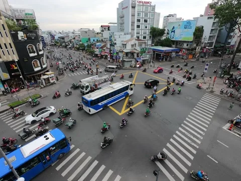 Time lapse Vietnamese traffic lights in ... | Stock Video | Pond5
