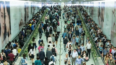 Time Lapse Zoom - Busy Metro Train / Su... | Stock Video | Pond5