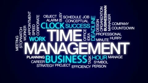 Time management animated word cloud, tex... | Stock Video | Pond5